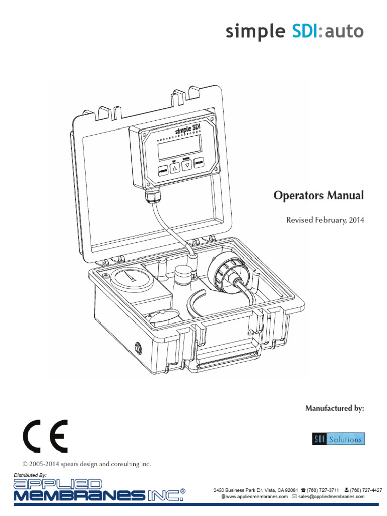 Sdi Simple Silt Density Index Tester Operating Manual | PDF | Battery ...