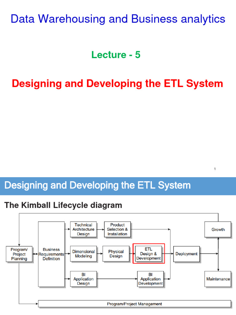 Data Warehousing - C05 - Designing and Developing The ETL System | PDF | Data Warehouse | Computing
