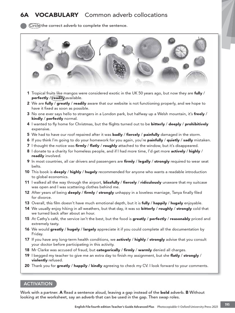 Vocabulary - Unit 6A | PDF