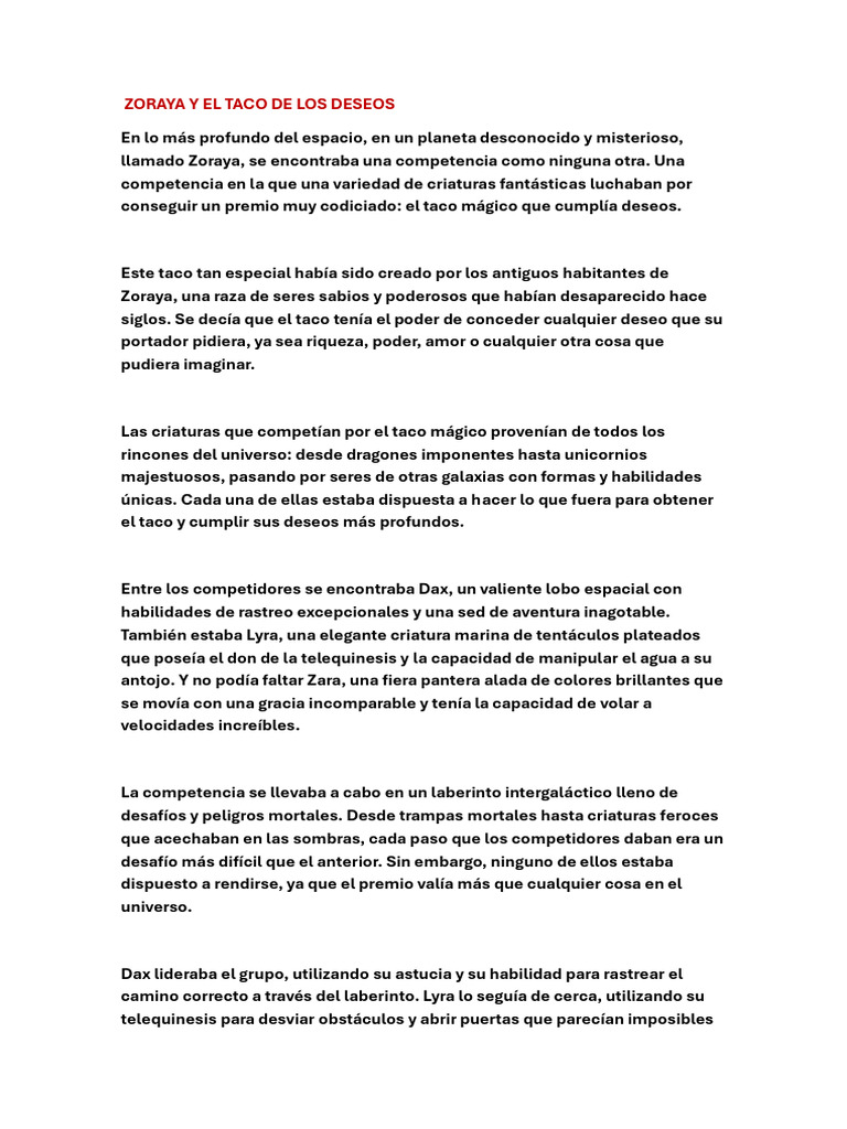 La batalla por el taco mágico en Zoraya | PDF