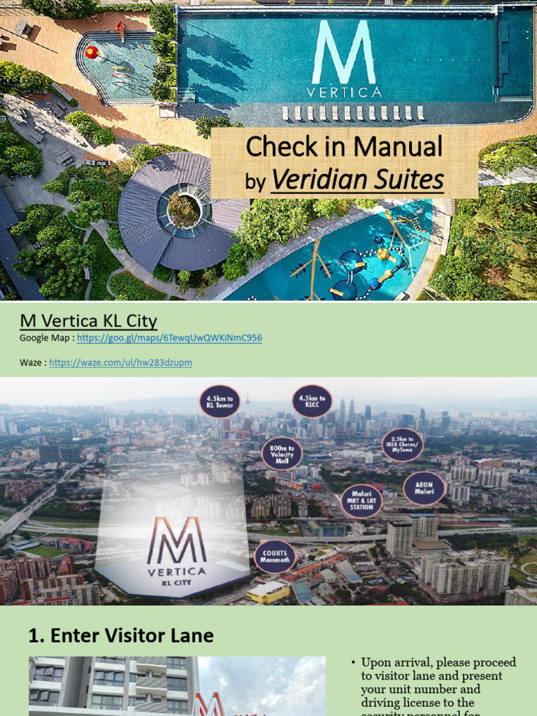 M Vertica - Check in Manual - Veridian Suites | PDF | Hotel