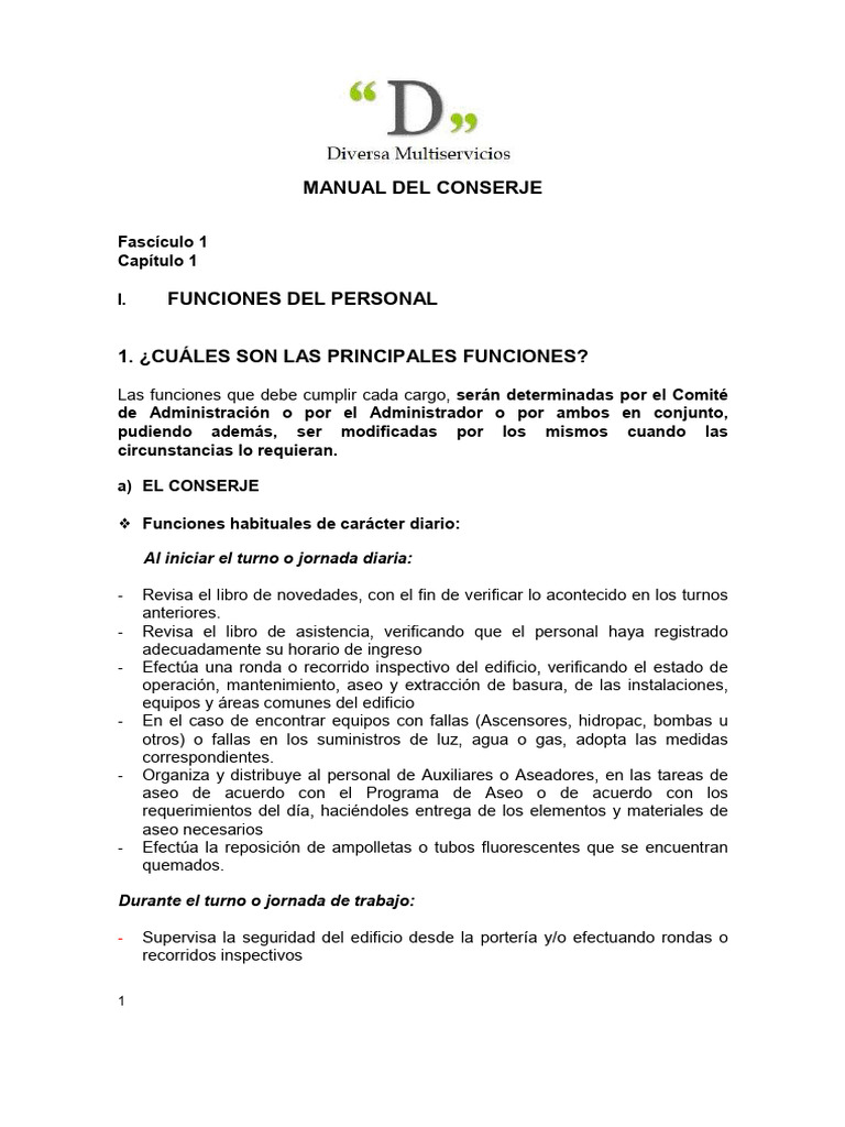 Manual de Conserjeria Limpieza Edificios y Locales | PDF | Ascensor | Loseta