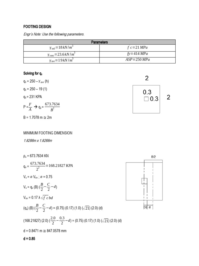 Footings Computation | PDF | Science & Mathematics