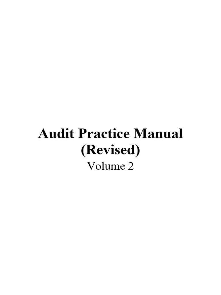 Audit Manual | PDF | Audit | Internal Control