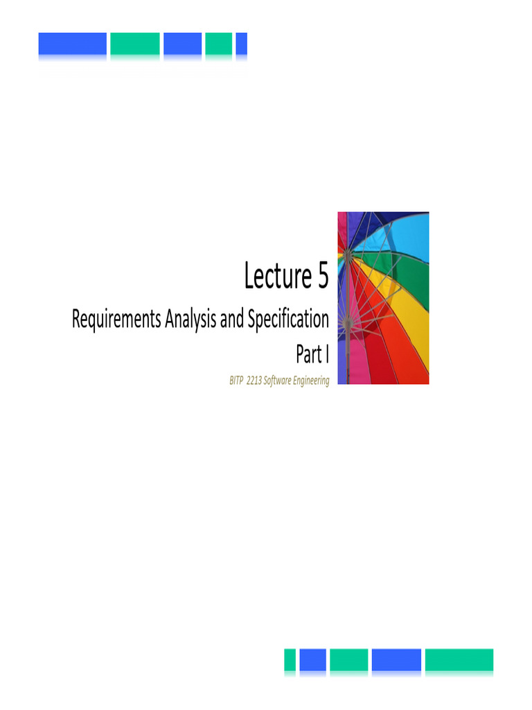 Lecture 5 Requirements Analysis And Specifications Part I Download