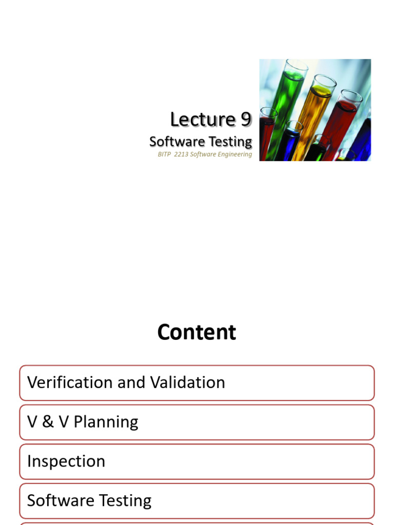 Lecture 9 - Software Testing | Download Free PDF | Software Testing ...