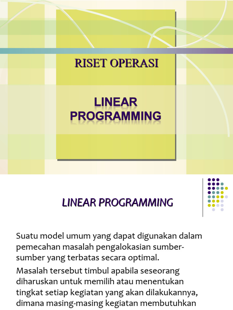 Linear Programming - Metode Grafik | PDF | Metode & Bahan Ajar