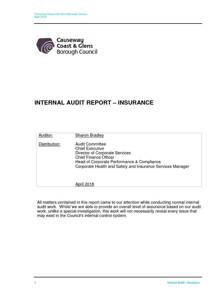 ITEM 7.1 - 180613 AC Final Audit Report Insurance (1) | PDF | Internal ...