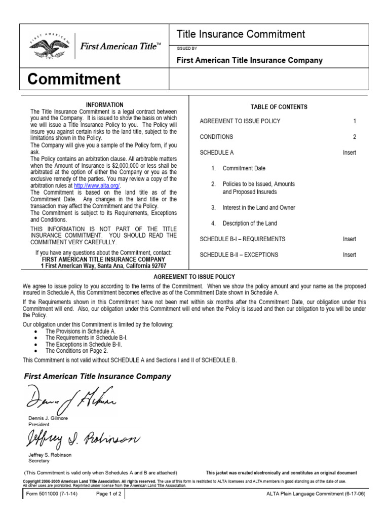 Title Commitment | Download Free PDF | Insurance | Mortgage Law