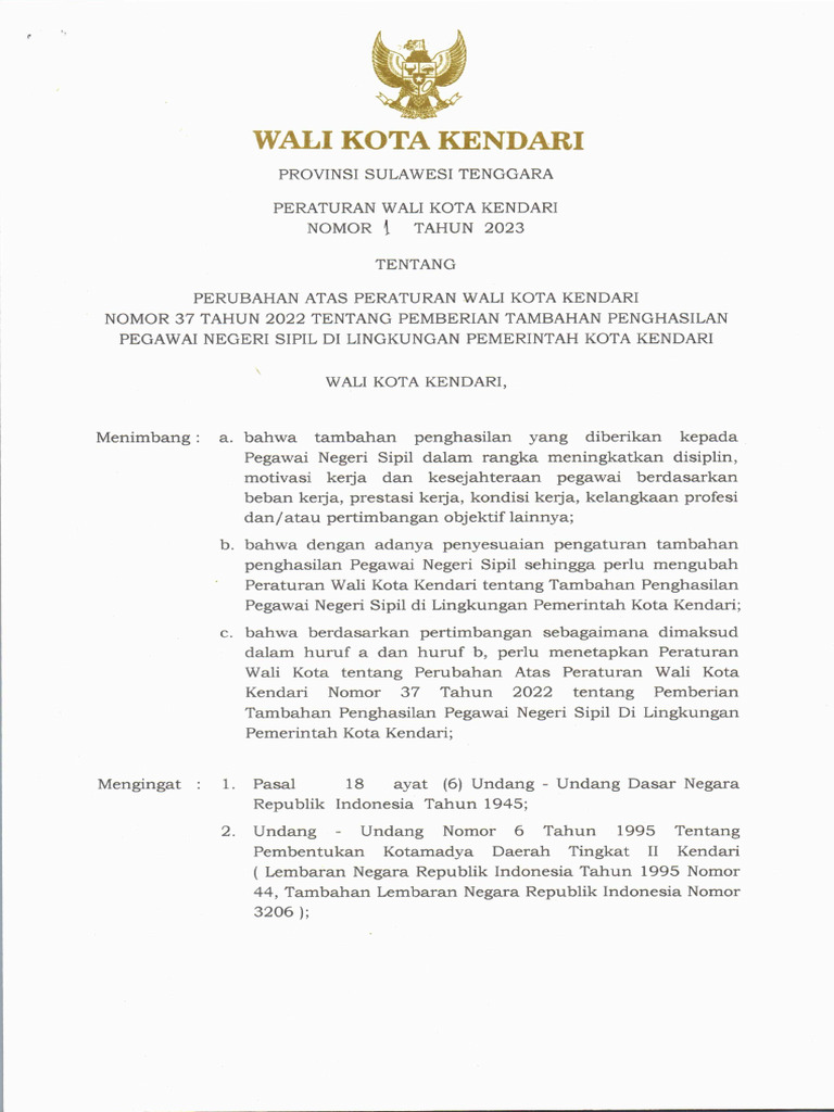 PERWALI TPP 2023 DAN LAMPIRANNYA | PDF