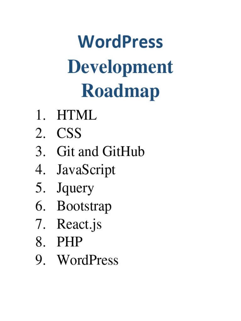 Wordpress Roadmap | PDF