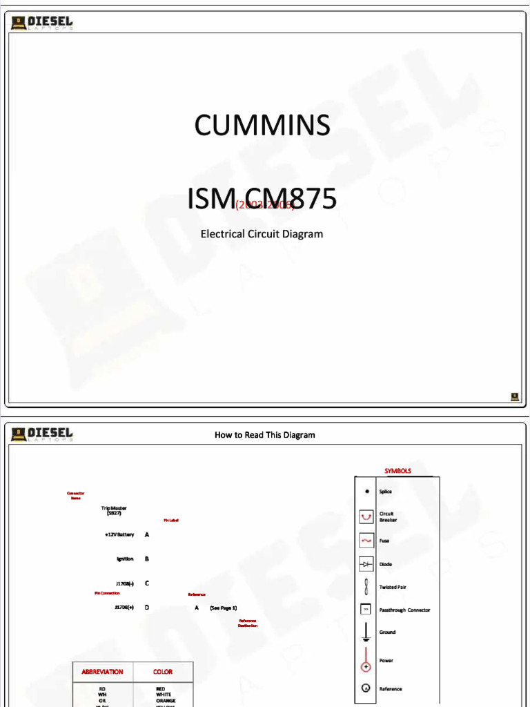 PDF Cummins Ism cm875 Electrical Circuit Diagram - Compress | PDF