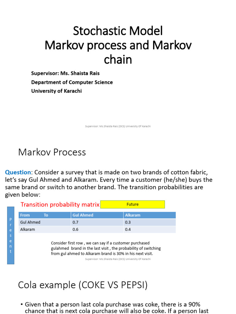Markov Process and Markov Chain - Solved Examples | PDF | Markov Chain ...