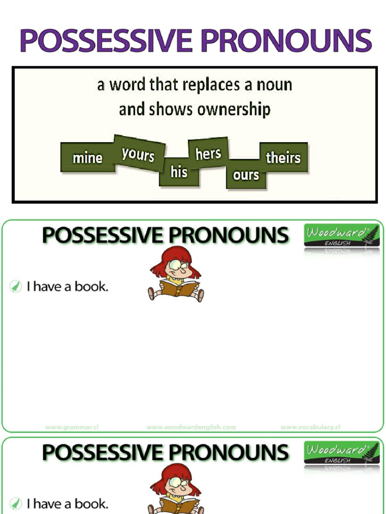 English 3 - Possessive Pronouns | PDF