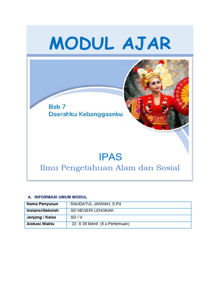 Modul Ajar Ipas Kelas 5 Bab 7 | PDF