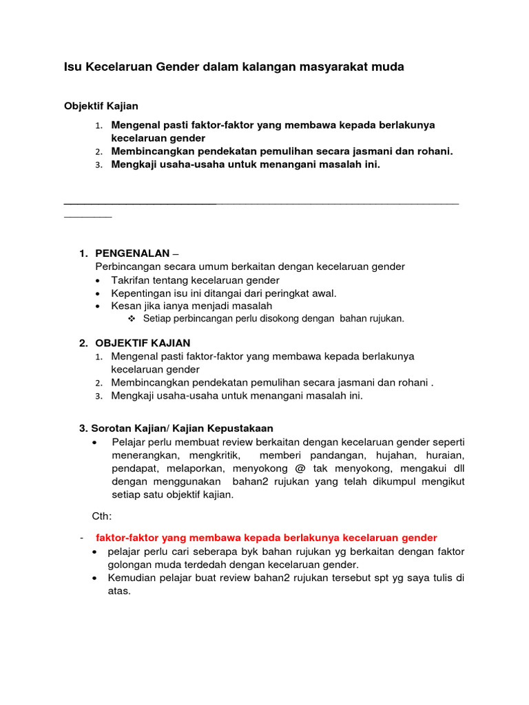 2 Contoh Tugasan Isu Kecelaruan Gender PEP | PDF