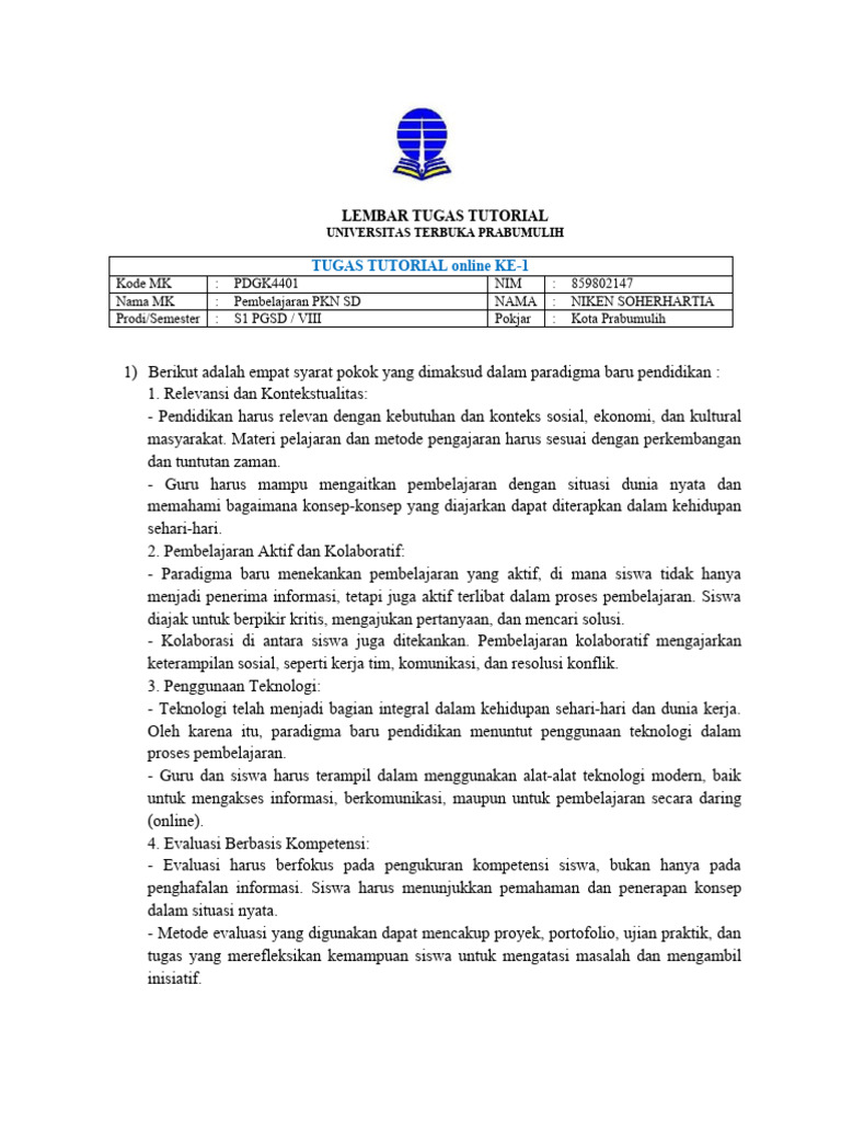 Tugas Tutorial 1 | PDF