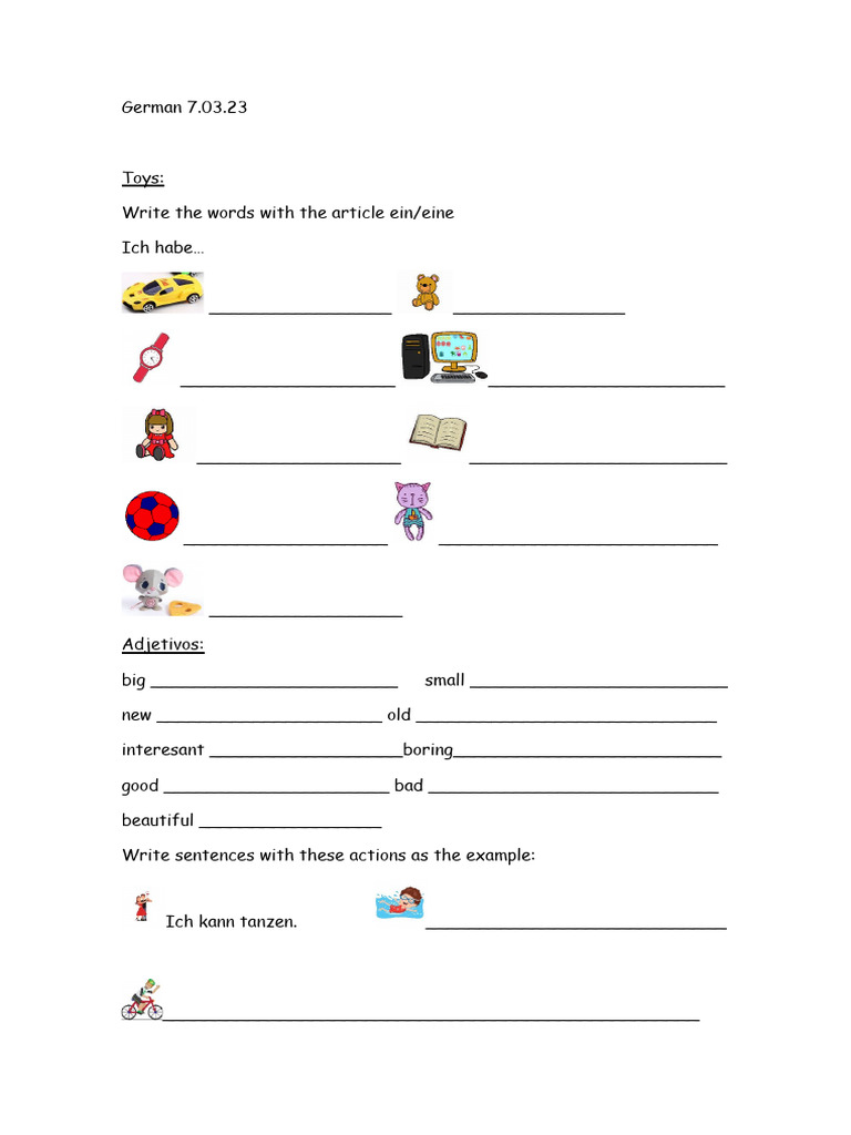 German Language Practice Worksheet | PDF | Business