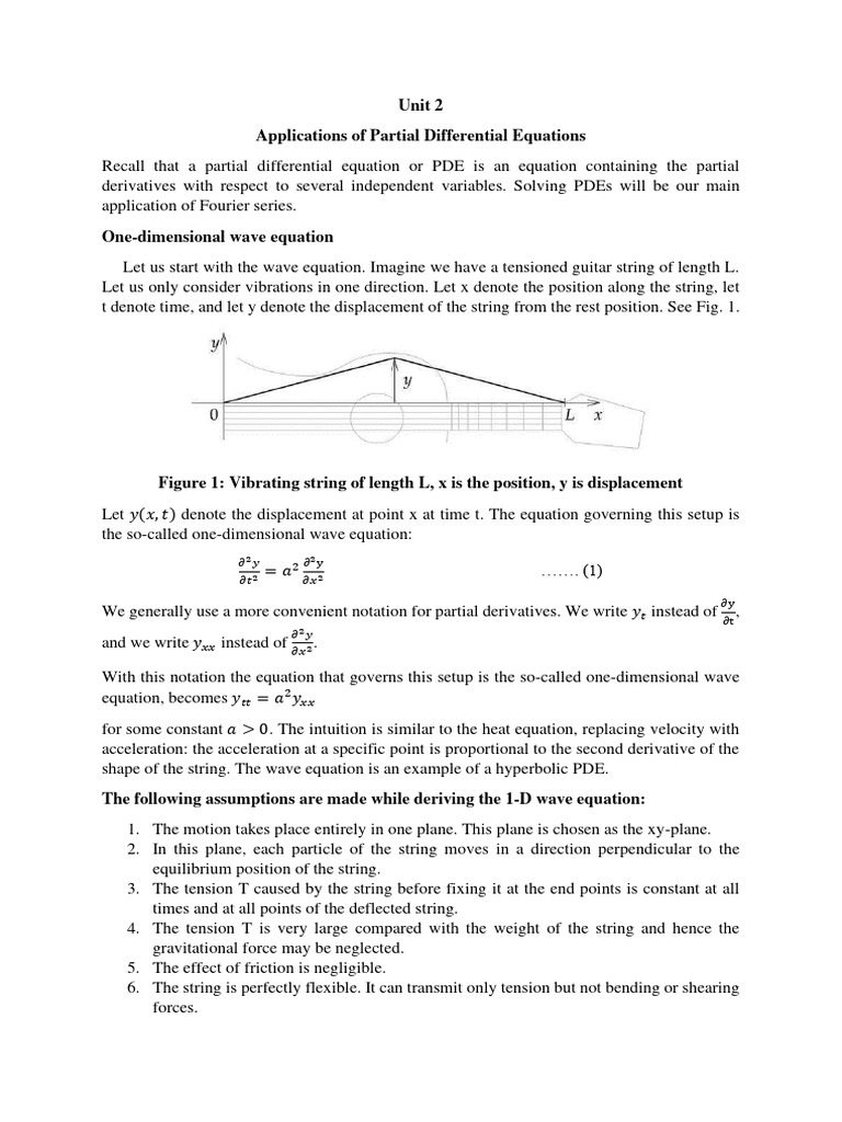 Applications of PDEs: Wave Equation | PDF | Partial Differential ...