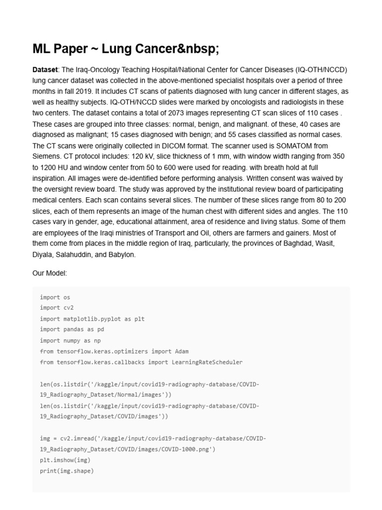 Lung Cancer CT Scan Dataset Analysis | PDF | Artificial Neural Network ...