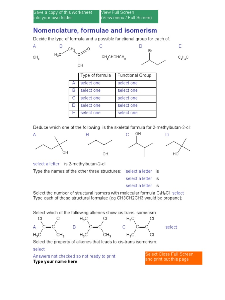 Nomenclature and Isomerism | PDF | Isomer | Molecules