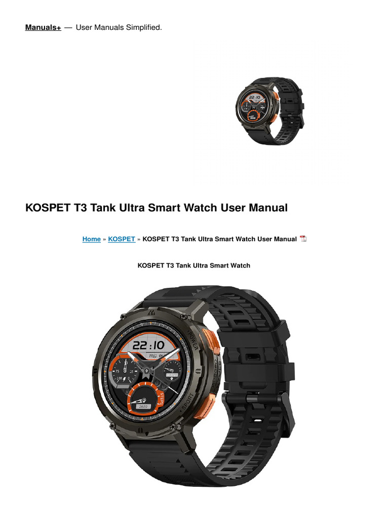 t3 Tank Ultra Smart Watch Manual | PDF | Radio | Google Play