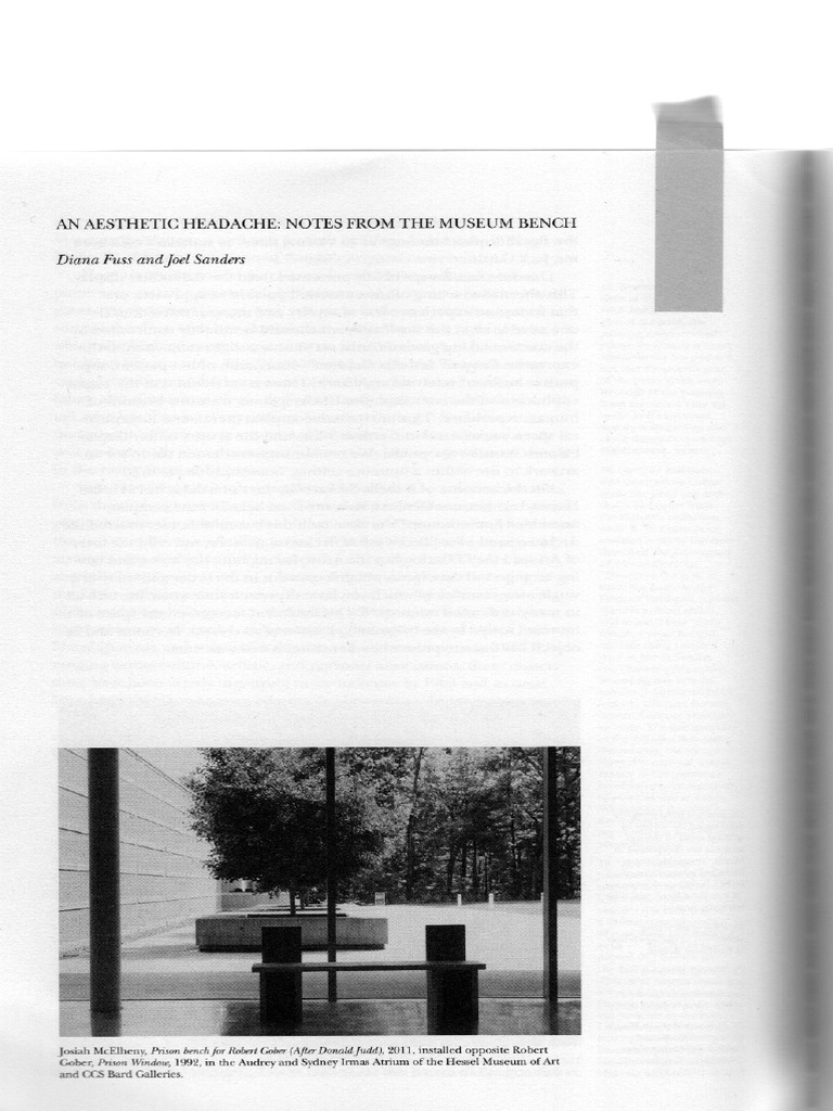 Diana Fuss and Joel Sanders - Notes From The Museum Bench | PDF