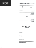 Vakalat Form for Court Proceedings | PDF