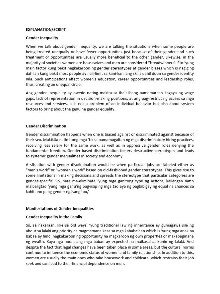 Gender Script Explanation | PDF