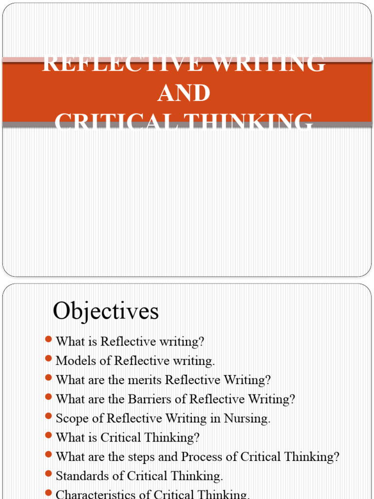 Reflective Writing and Critical Thinking | PDF | Critical Thinking ...
