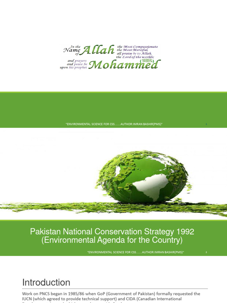 Pakistan National Conservation Strategy Overview | PDF | Environmental ...