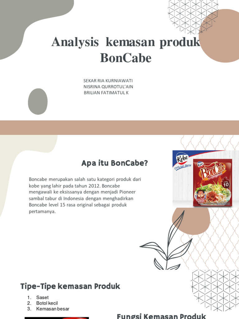 Analisis Kemasan Produk BonCabe | PDF
