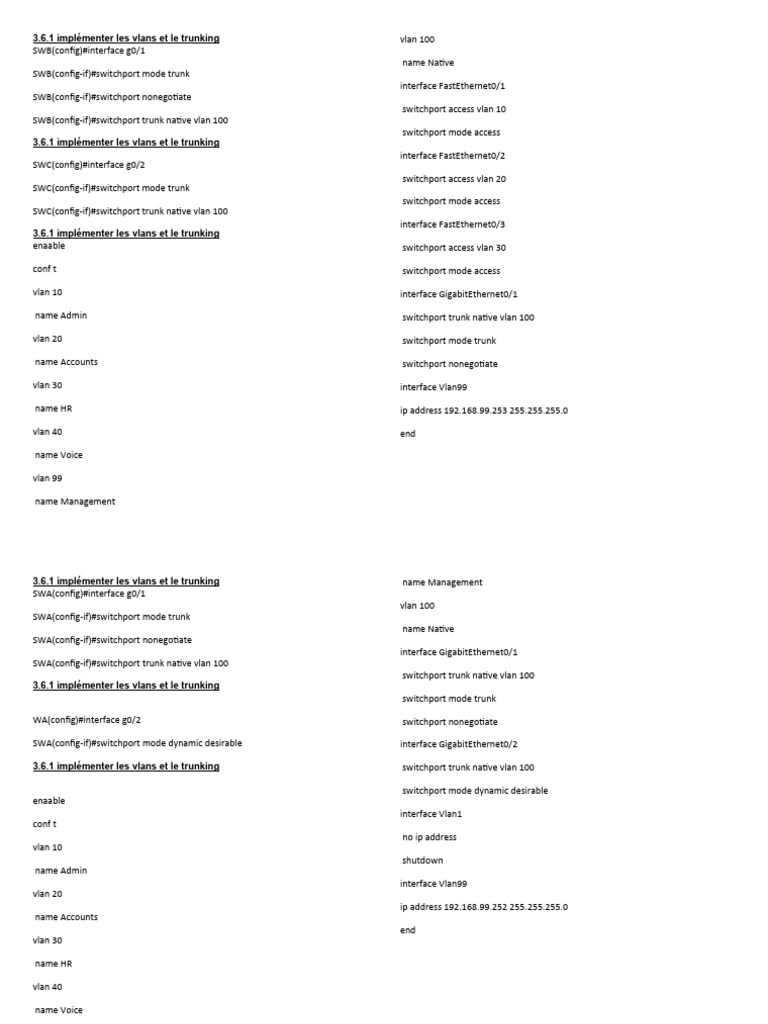 361 Packet Tracer Implement Vlans And Trunking Copie Pdf Computer Engineering Internet 