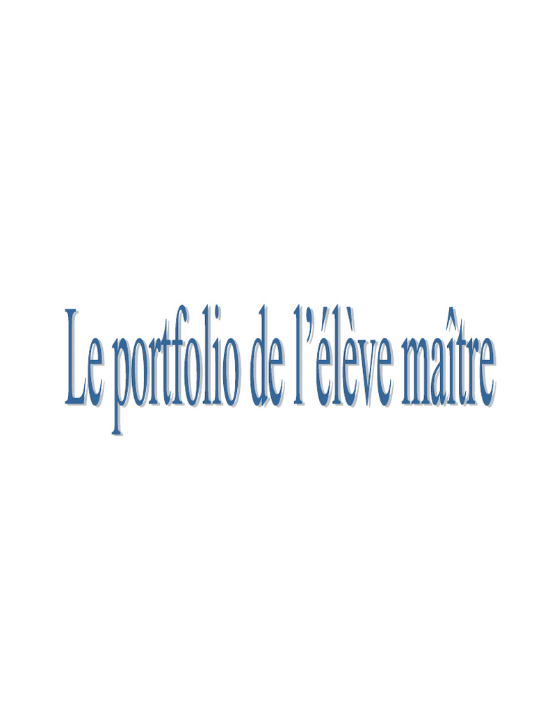 Portfolio de Formation Professionnelle | PDF | Compétence (Ressources ...