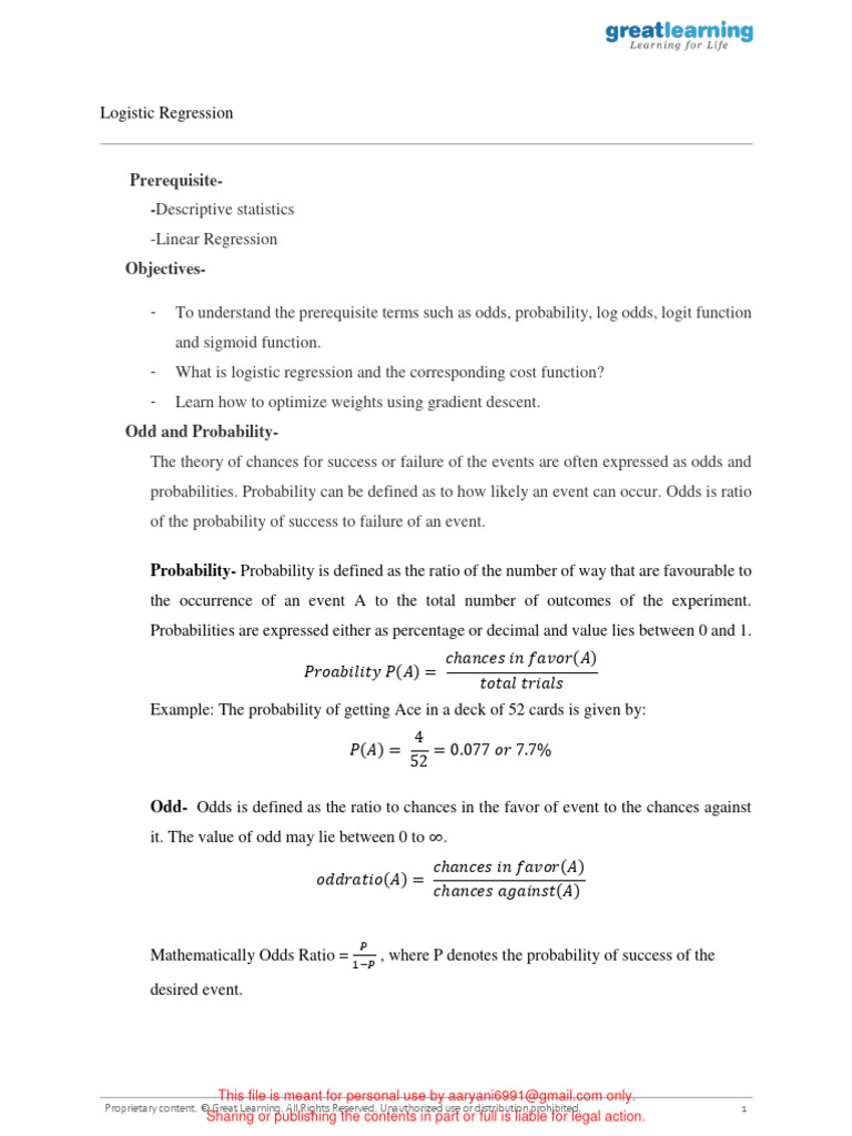Reference Material - Logistic - Regression | PDF | Receiver Operating ... Reference Material - Logistic - Regression | PDF | Receiver Operating ...