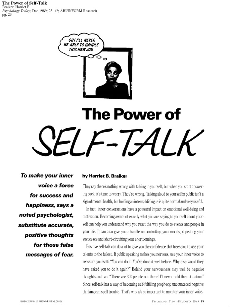 Braiker Power of Self Talk | PDF