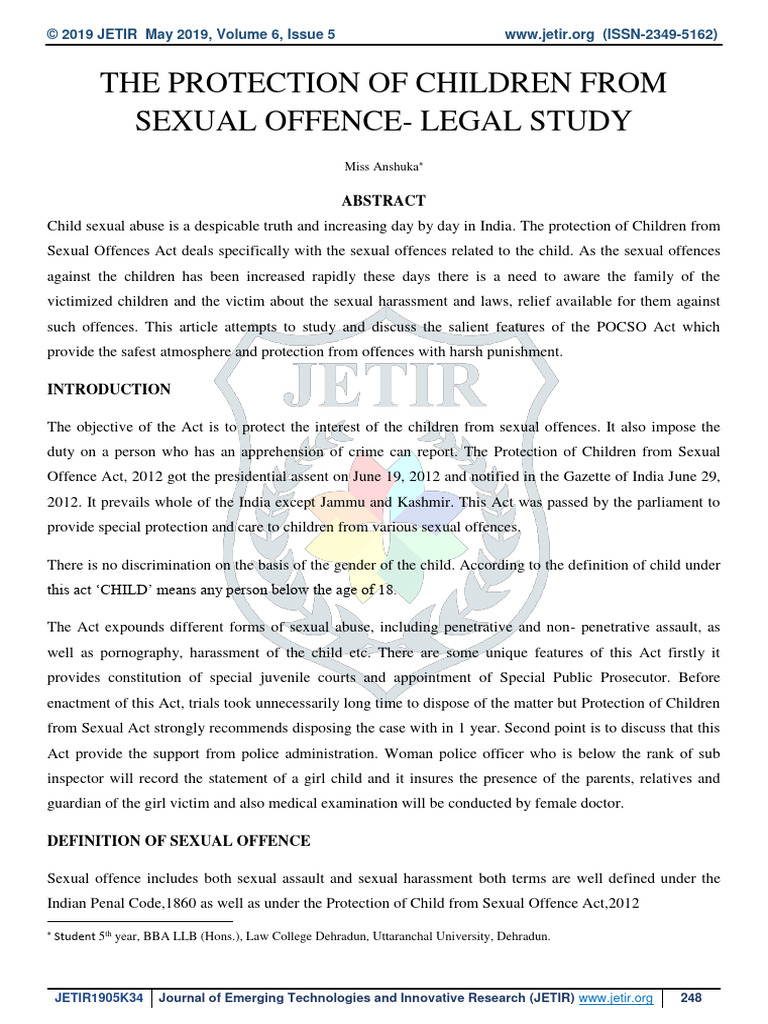 The Protection of Children From | PDF | Assault | Sexual Assault