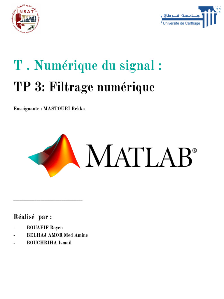 Filtrage numérique et analyse SNR | PDF | Filtre (électronique ...