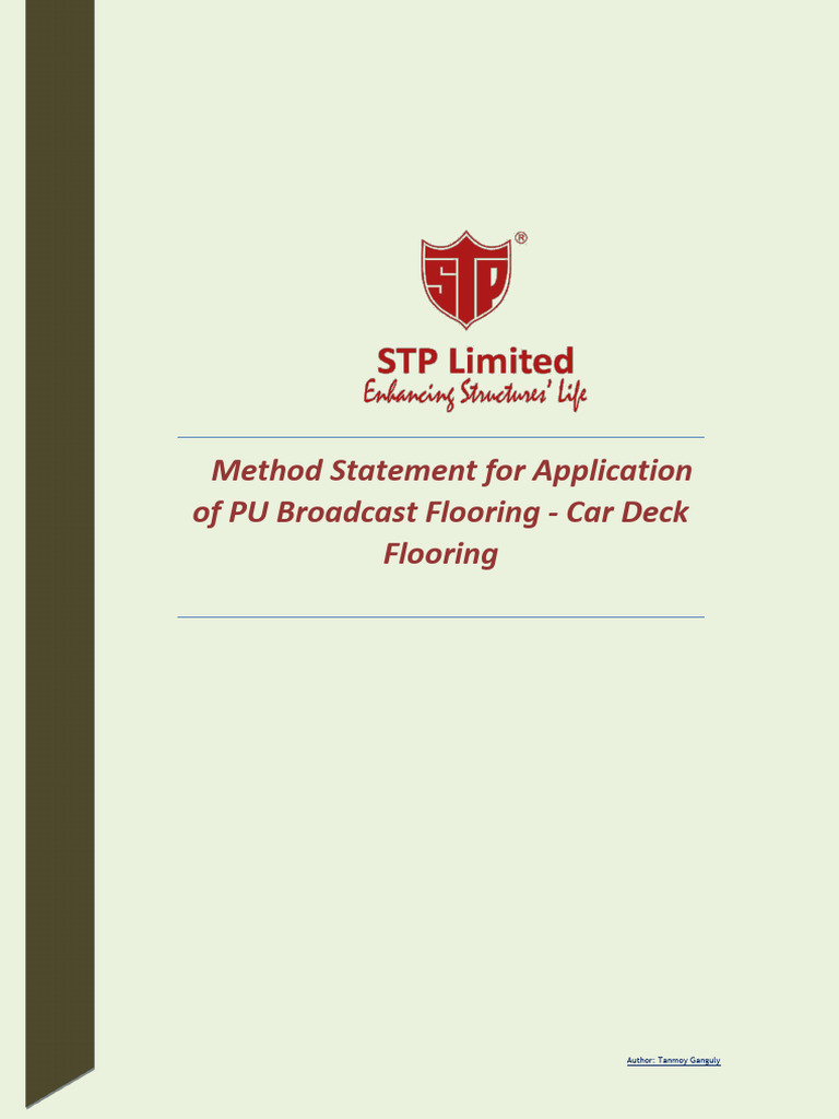 Method Statement PU Car Deck Coating-Eco Space | PDF | Concrete ...