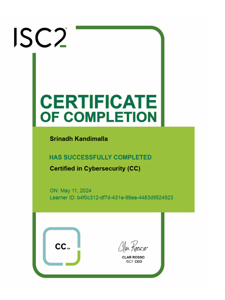 Isc2 Certified in Cybersecurity Course | PDF | Computers