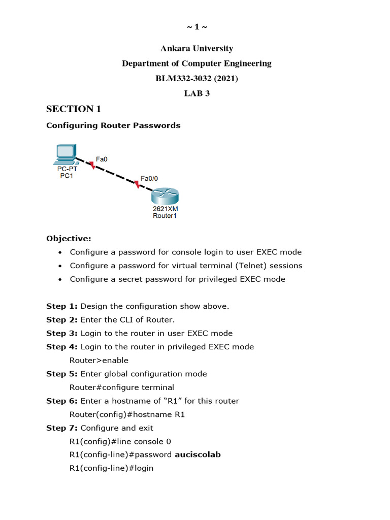 Configuring Router Passwords, Configuring The Serial and The FastEthernet Interface and ...