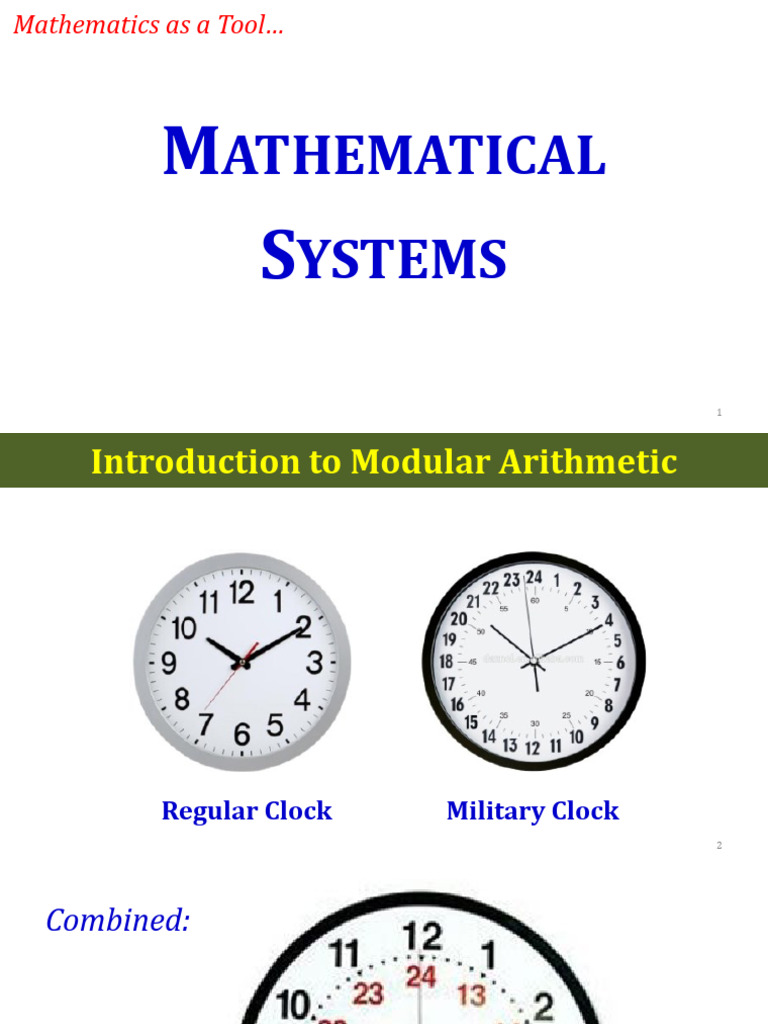 Mathematical Systems (Slides) - 2024 | PDF | Cryptography | Ring Theory