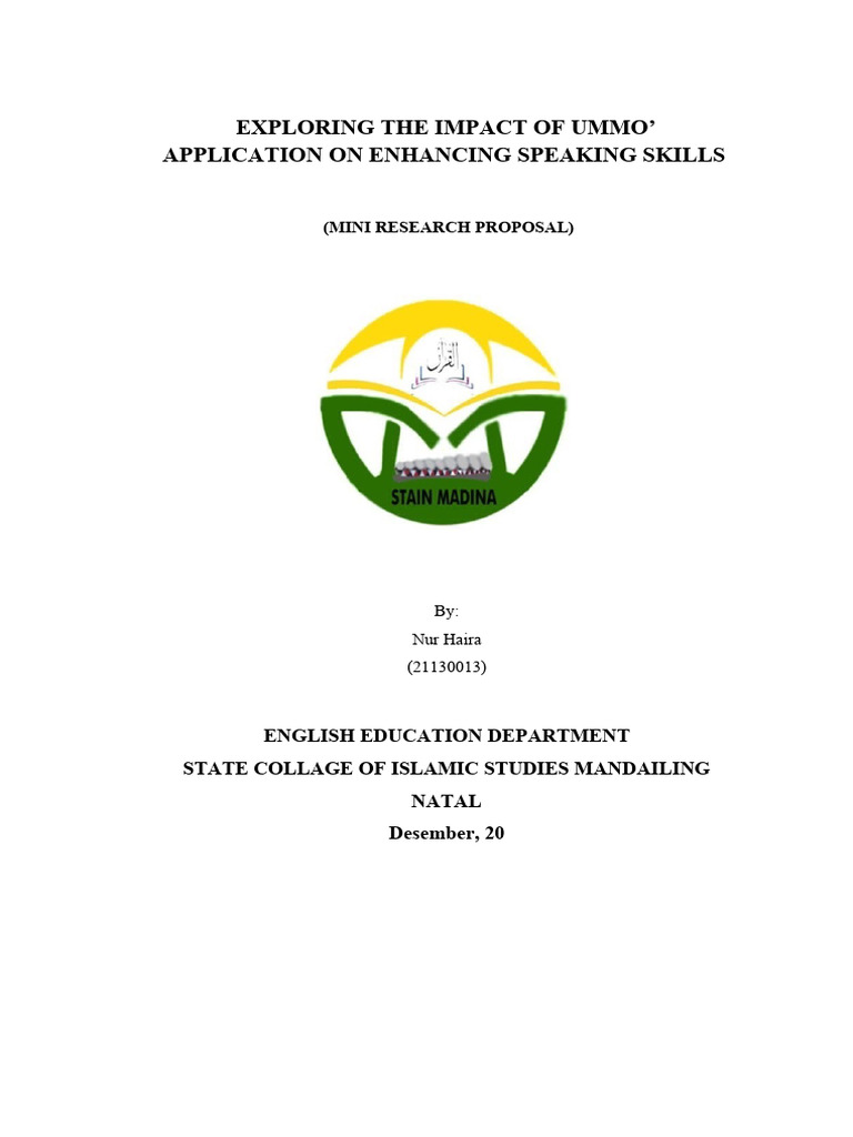Exploring The Impact of Ummo' Application On Enhancing Speaking Skills | PDF | Qualitative ...