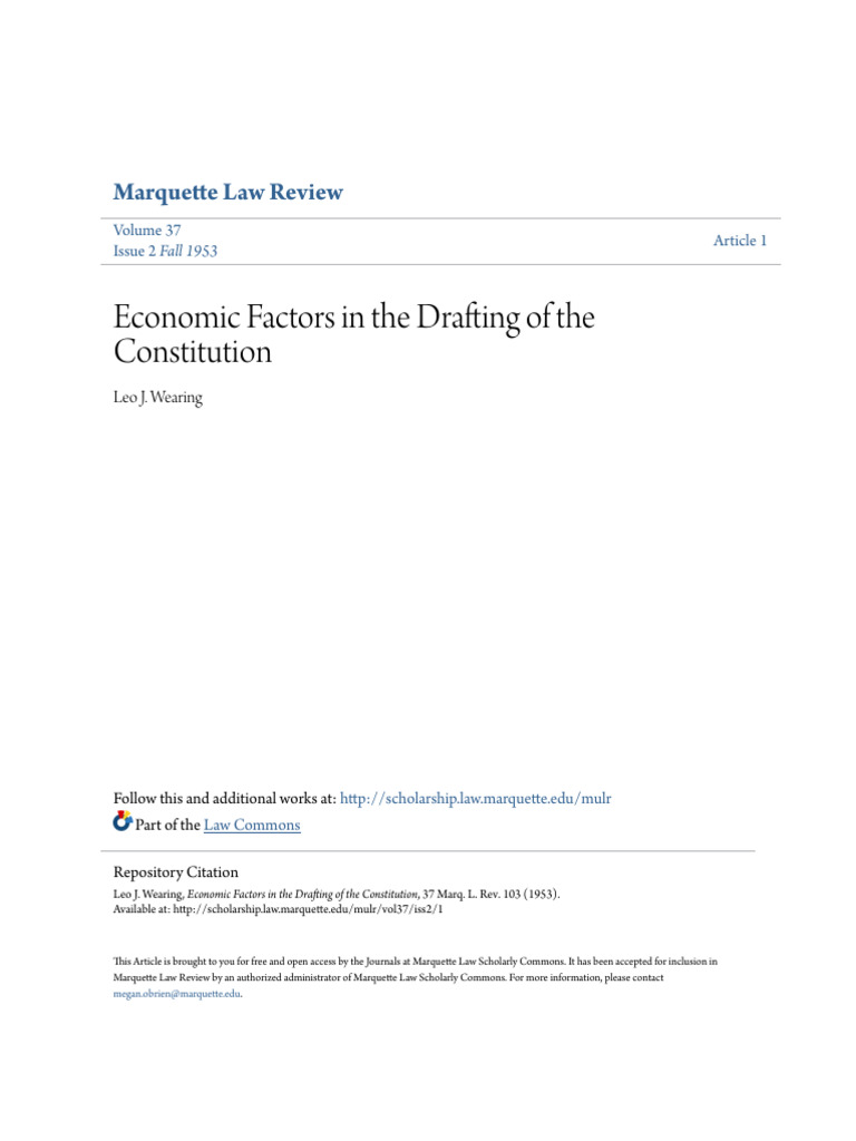 Economic Factors in The Drafting of The Constitution | PDF ...
