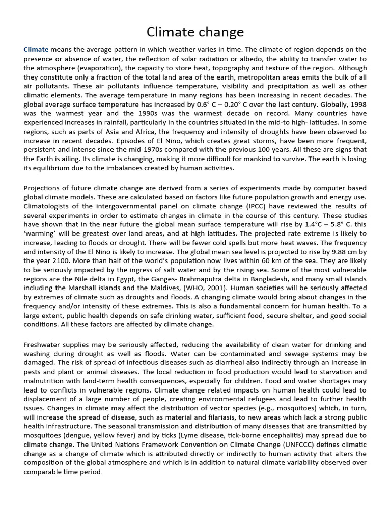 Unit-5 Climate Change | PDF | Climate | Climate Change