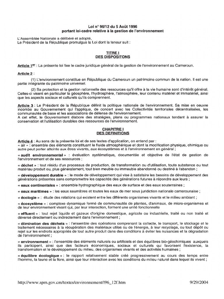Loi Environnement | PDF