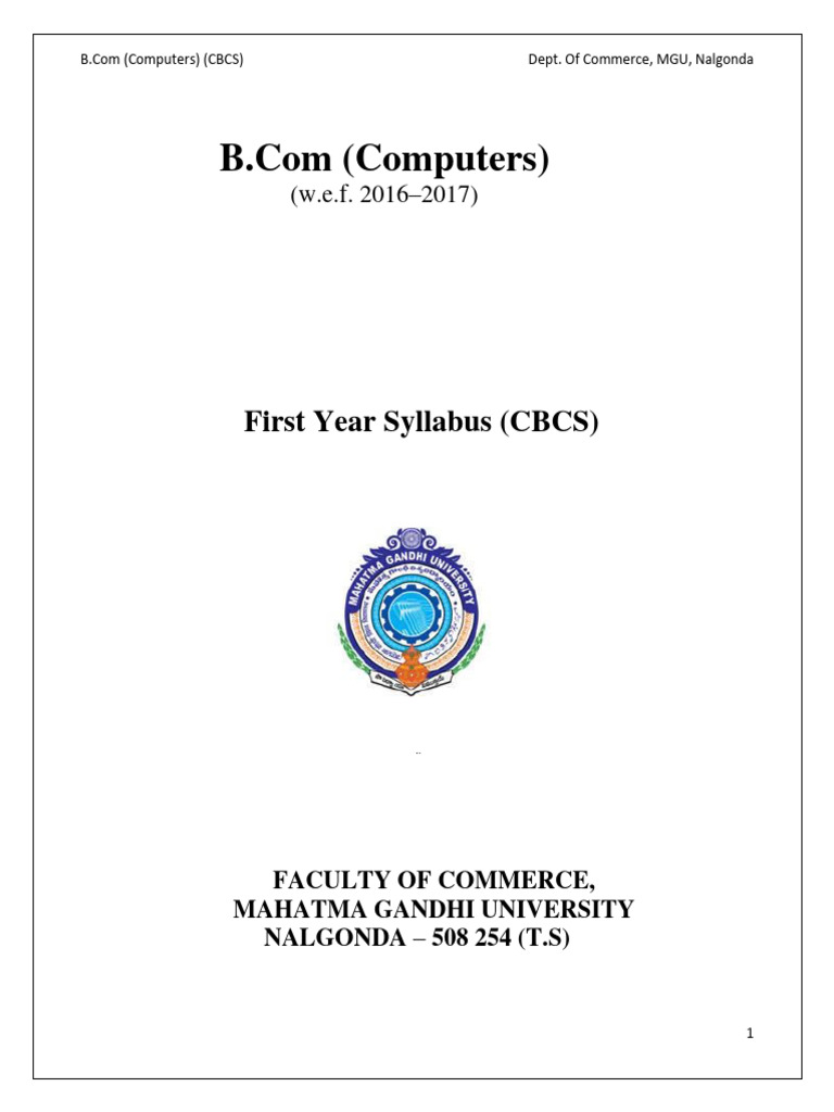 BCom Computers CBCS | PDF | Insurance | Life Insurance