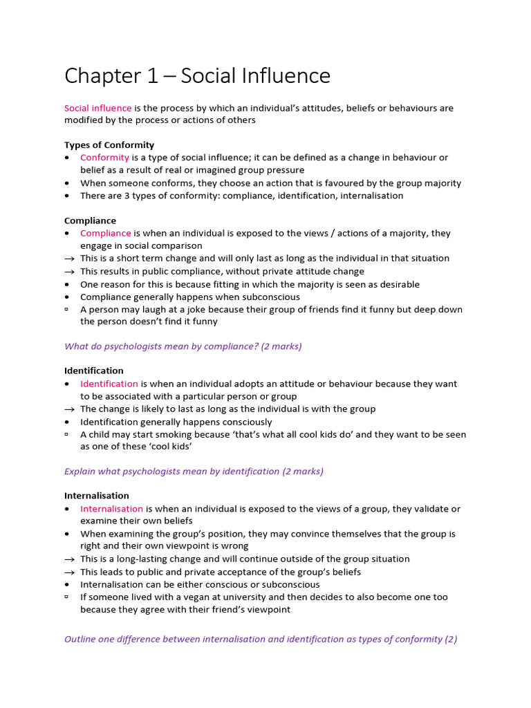 1 Social Influence | PDF | Obedience (Human Behavior) | Conformity