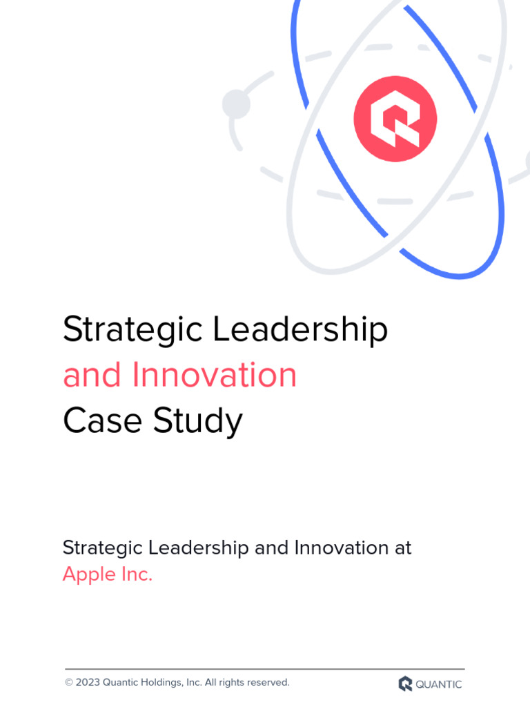 Strategic Leadership and Innovation Case Study | PDF | Apple Inc ...