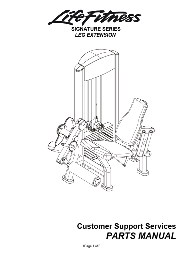 Signature Series Leg Extension Parts Manual | PDF | Screw